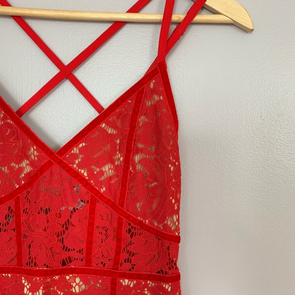 Tobi | Dresses | Tobi Red Lace Dress | Poshmark
